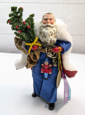 Clothtique Santa "Enchanted Journey" Blue Robe Christmas Figurine w/box ...