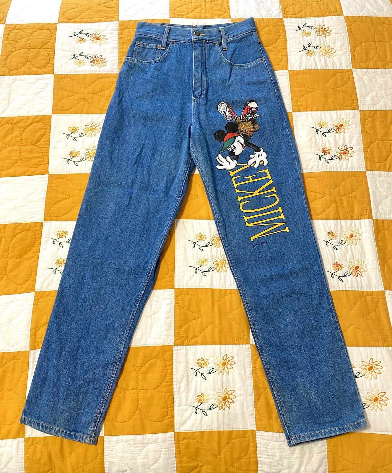 Vintage High Waisted Jeans Mickey Mouse Fun Disney La… - Gem