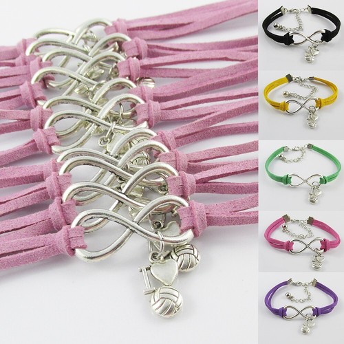 Team set of 15 Infinity Forever I Love Netball Charm Bracelet Gift ...