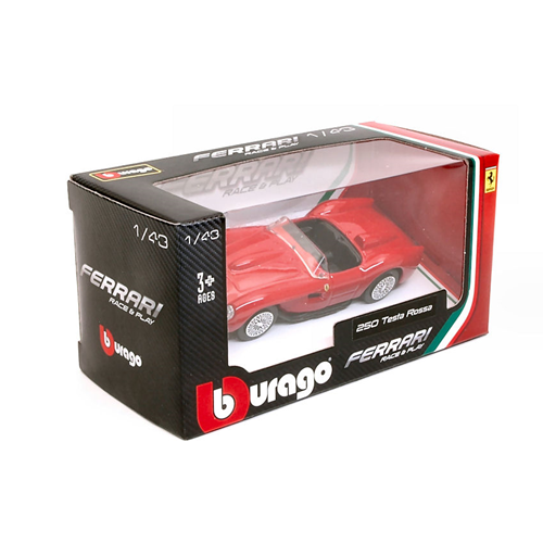 FERRARI 250 TESTA ROSSA 1957 RED 1:43 Burago Auto Stradali Die Cast ...