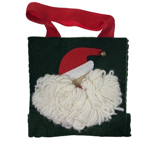 Santa Clause Felt Gift Bag Christmas Tote Holiday Present Handmade ...