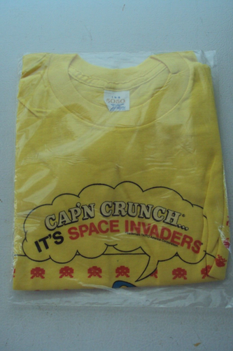 Cap'n Crunch cereal premium, 1982, Space Invaders T-shirt, mint, sealed ...
