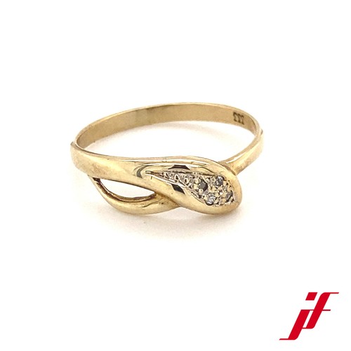 Ring IN 333 Yellow Gold With 4 Diamonds 0,02 CT Wesselton/Si | eBay