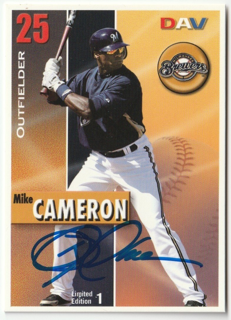 Mike Cameron Signed 2009 Brewers SGA Police Card Baseball Card Auto ...