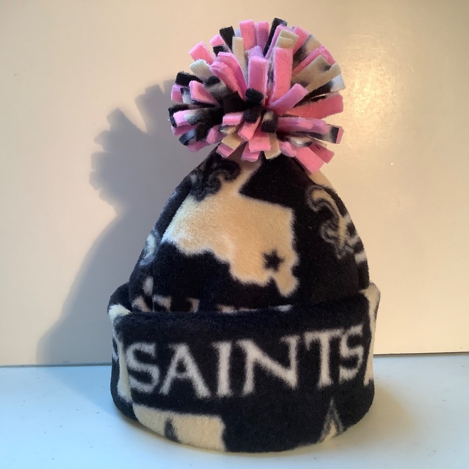 New Orleans SAINTS girl pink BABY HAT HANDCRAFTED newborn BEANIE CAP ...