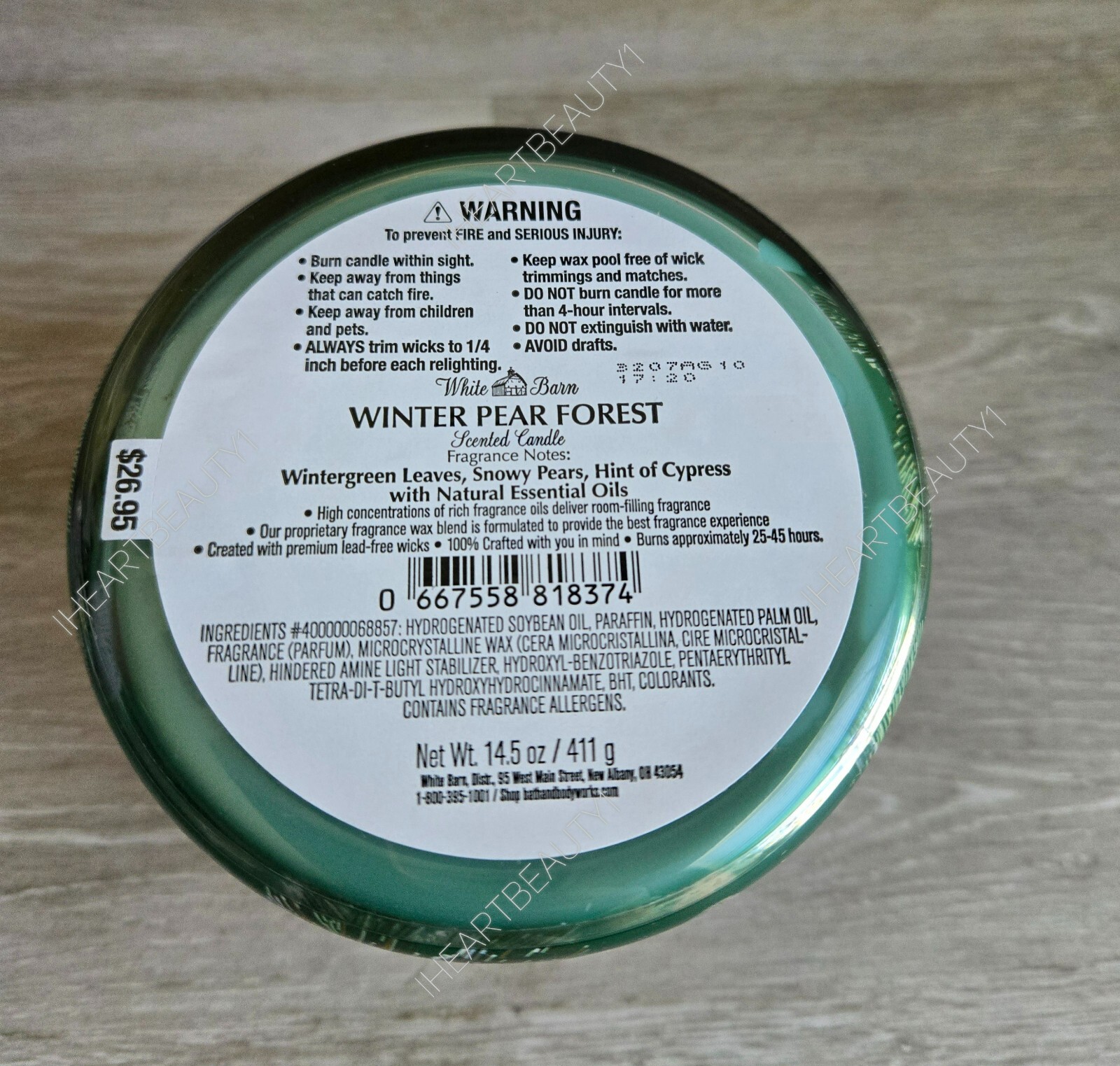 bath and body works winter pear forest 3 wick candle 14.5 oz | eBay