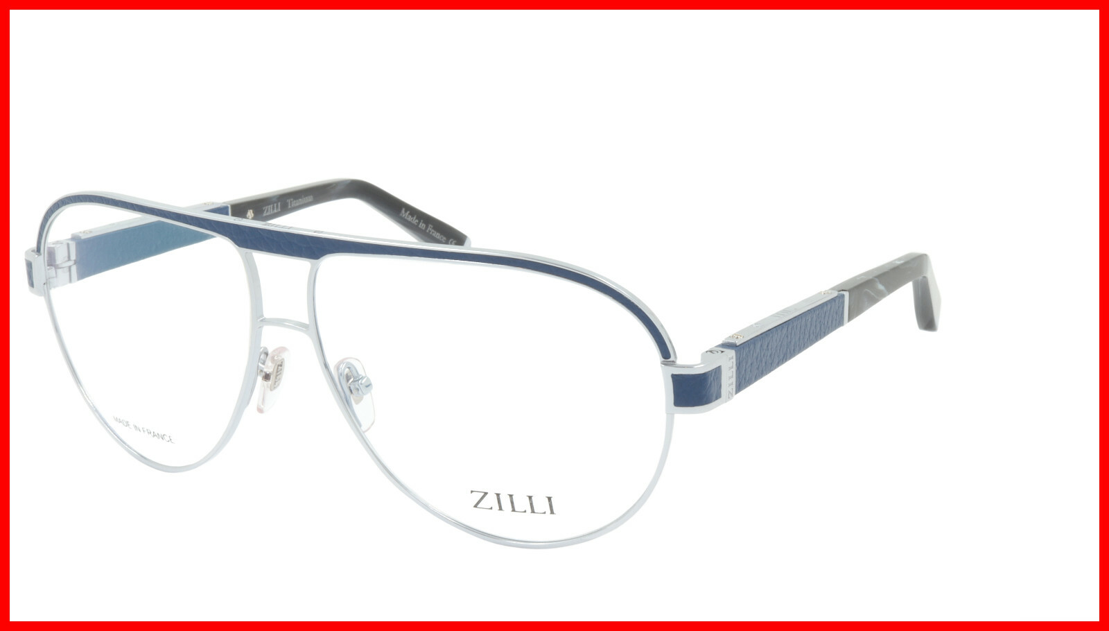 ZILLI Eyeglasses Frame Titanium Acetate Leather France Made ZI 60045 ...