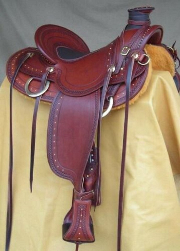 Western Ranch Roping Roper Wade Horse Saddle Tree A Fork Work Leather ...