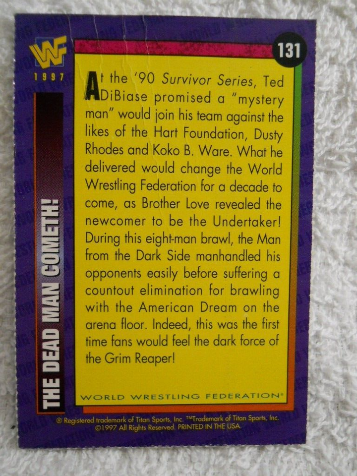 1997 WWF Magazine Titan Trading Sports Card THE DEAD MAN COMETH! #131 ...