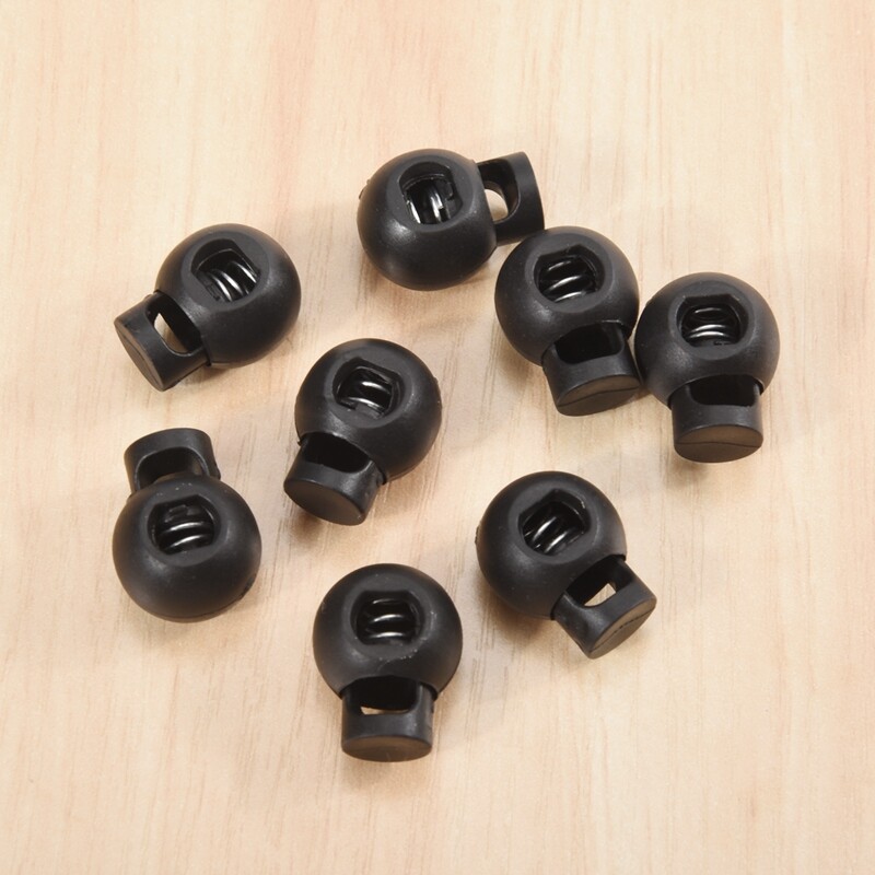 100 Piece Cord Stopper DIY Black Plastic Connector Cord Lock Stopper ...