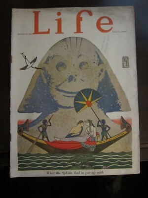Life Magazine August 1922 What Sphinx Has to Put Up With Cleopatra Art ...