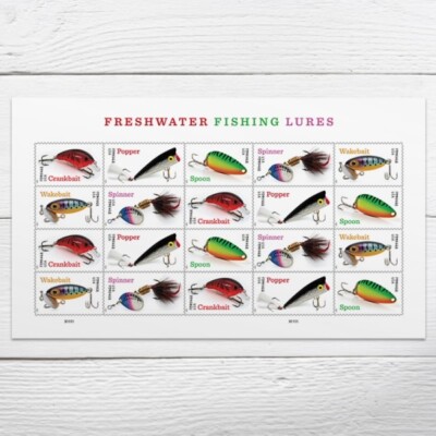 US 2025 SC#5961 - 5965 - FRESHWATER FISHING LURES Forever Stamps ...