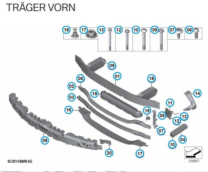 Original BMW Verbindung rechts Stoßstange vorne 51117158894 NEU | eBay.de