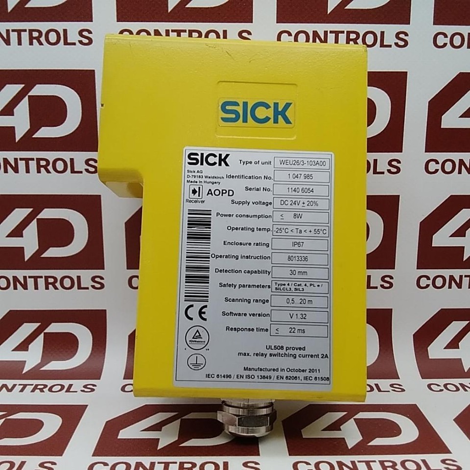 WEU26/3-103A00 | Sick | Receiver, 24 VDC, 8 Watt, 0.5-20 Meter Range ...