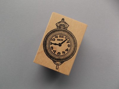 100 PROOF PRESS RUBBER STAMPS WINTON POCKET WATCH NEW wood STAMP | eBay
