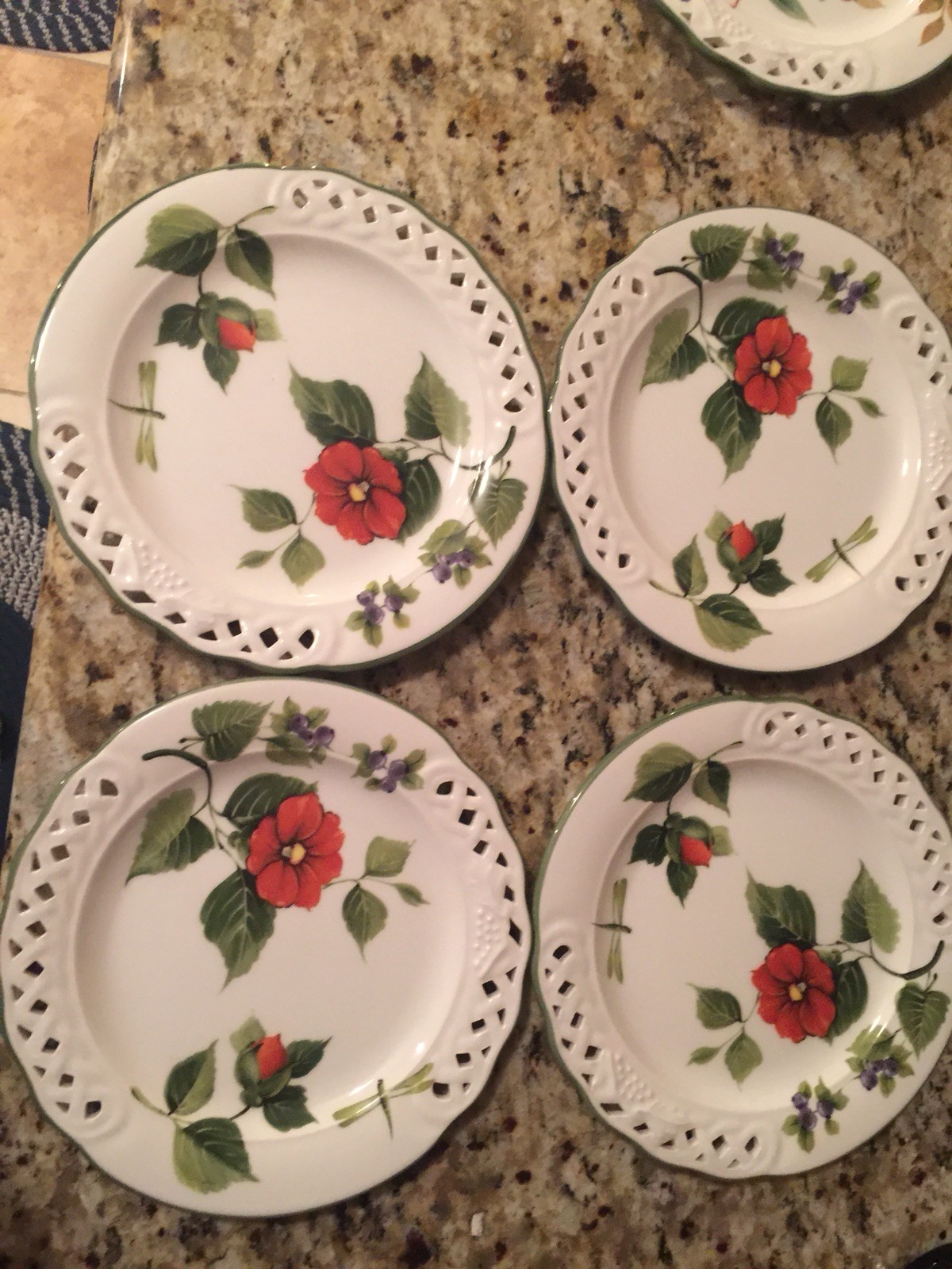 Brunelli Italy Dishes Salad Green Lattice Lot Of 4 GUC 8 1/4 | eBay