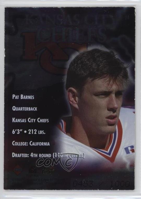 1997 Collector's Edge NFL Draft /1000 Pat Barnes #24 Rookie RC | eBay
