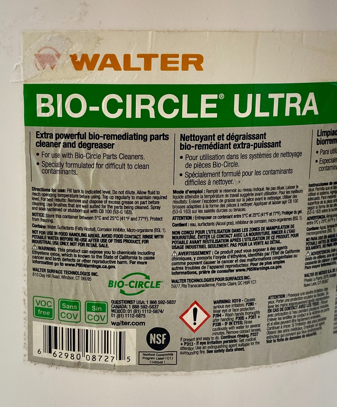 Walter Cleaner and Degreaser Solution for Industrial Parts 5.2 gal 55-A ...