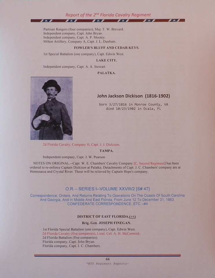 Civil War History of the 2nd Florida Cavalry Regiment (Confederate) | eBay