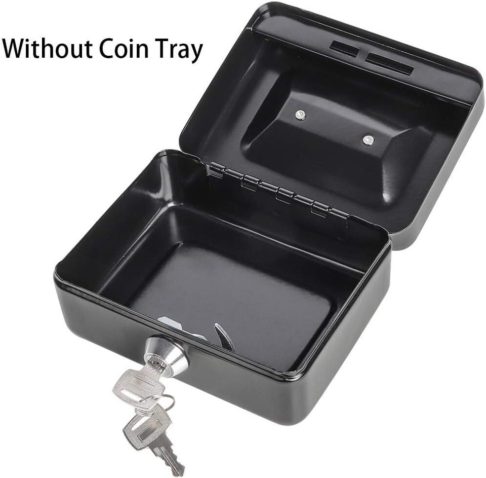 Small Security Box Safe Chest Key Lock Money Document Cash Jewelry New ...