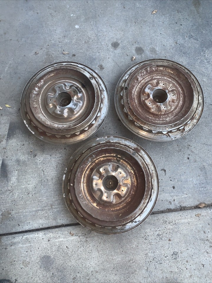15” Wire Wheel Hub Cap With 3 Spoke Spinners Qty 3 | eBay