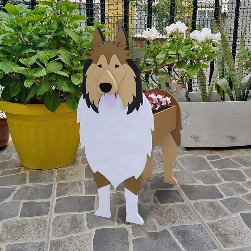 Garden Pots Rough Collie Shaped Flower Pot Outdoor Garden Planters ...