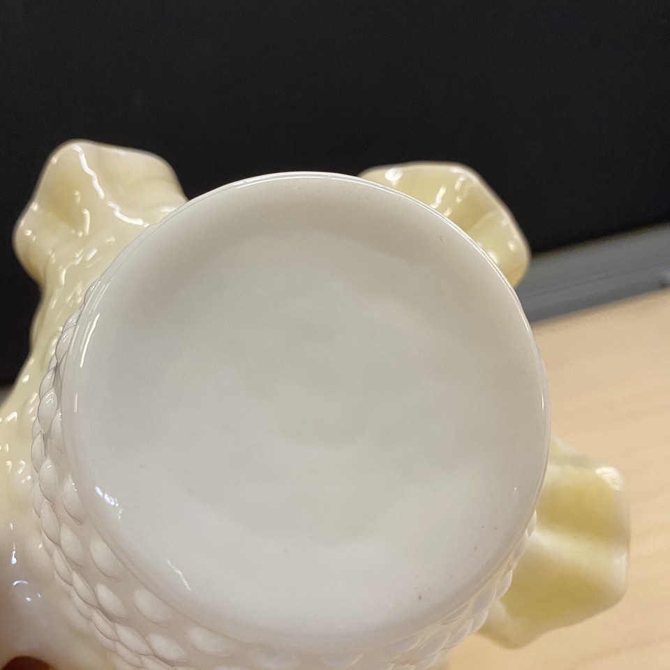 Fenton Yellow Overlay Hobnail Goldenrod Glass Bowl Pre-Logo Rare | eBay
