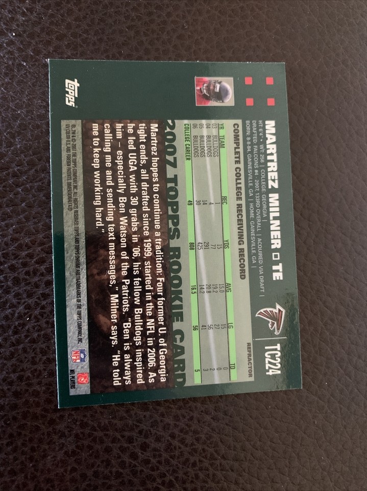 2007 Topps Chrome Refractor #TC224 Martrez Milner Rookie Atlanta ...