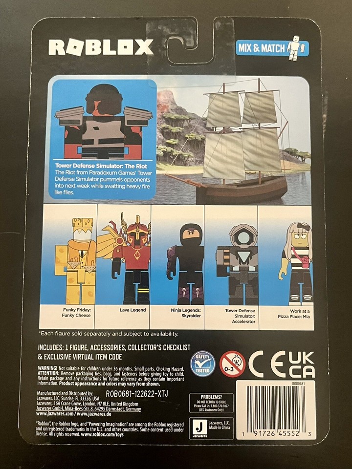 Roblox Tower Defense Simulator: The Riot Figure with Exclusive Virtual ...