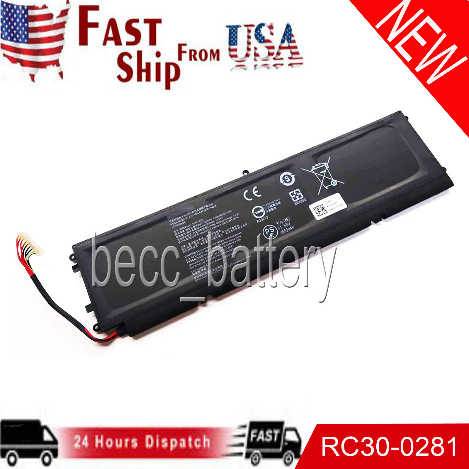 RC30-0281 for RAZER BATTERY 11.55V 53.1WH BLADE STEALTH 13 RZ09 ...