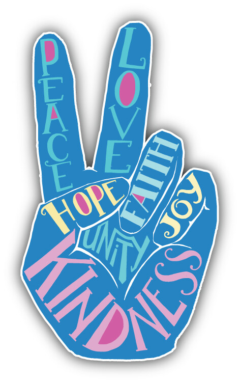 Vinyl Decal Peace Sign Sticker - 3x3 Inch Blue Graphic For Laptop & Car ...