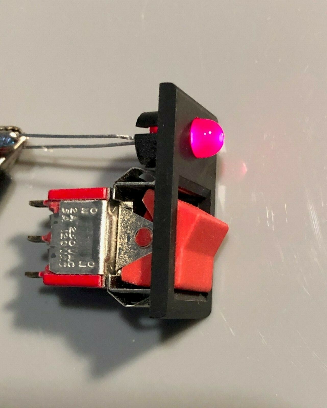 C&K SWITCH 7201 w/ LED KIT DUAL ON/ON DPDT INSTRUMENT MOUNT BEZEL ...