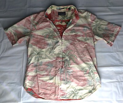 RAY SPOONER mens Reverse Print Hawaiian Aloha Tropical shirt size L | eBay
