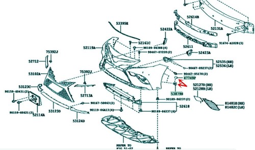 5 Sets Fit TOYOTA Front Bumper Fender Liner + Pin Hold 47749-33030 ...