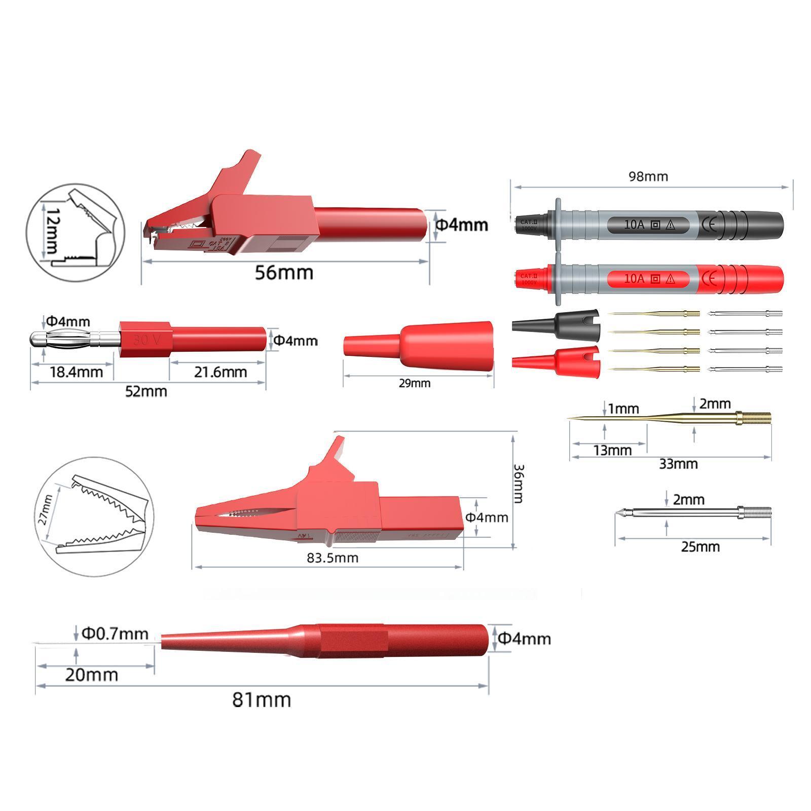 Multimeter Test Leads Kits Precision Electrical Test Probes Set for ...