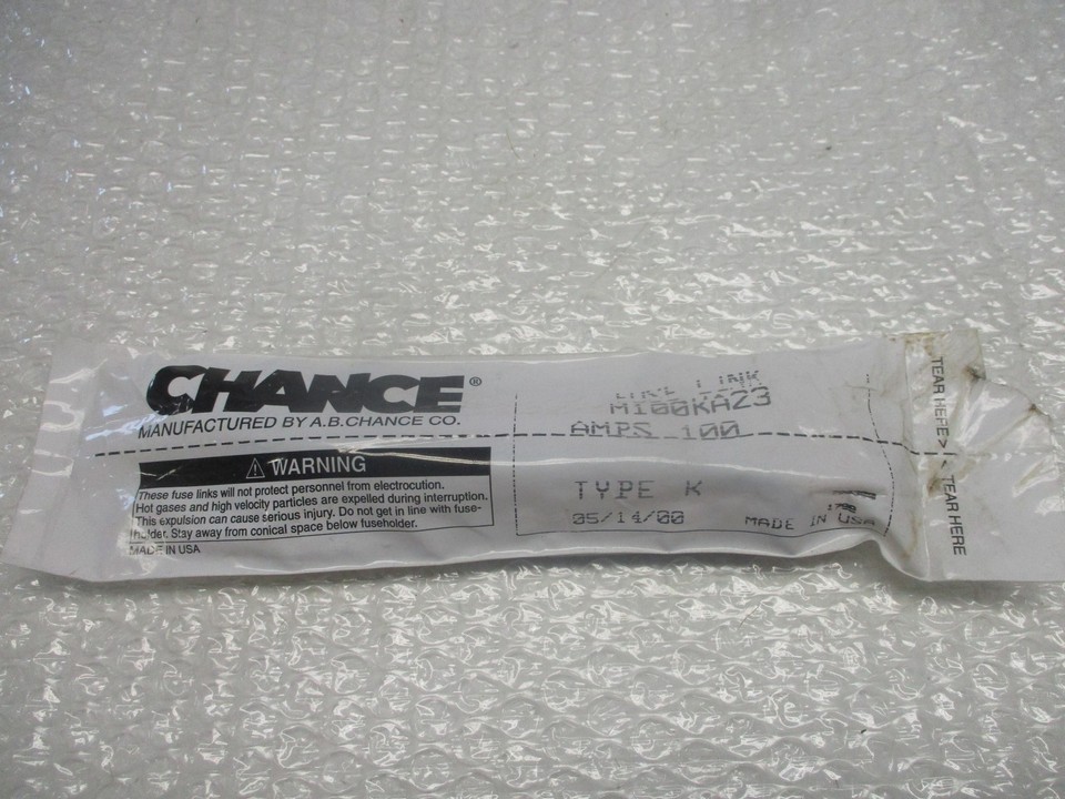 CHANCE M100KA23 FUSE LINK 100AMP NSMP | eBay