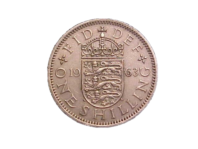 1963 GREAT BRITAIN ELIZABETH II 1 SHILLING KM# 904 - NICE CIRC COIN ...