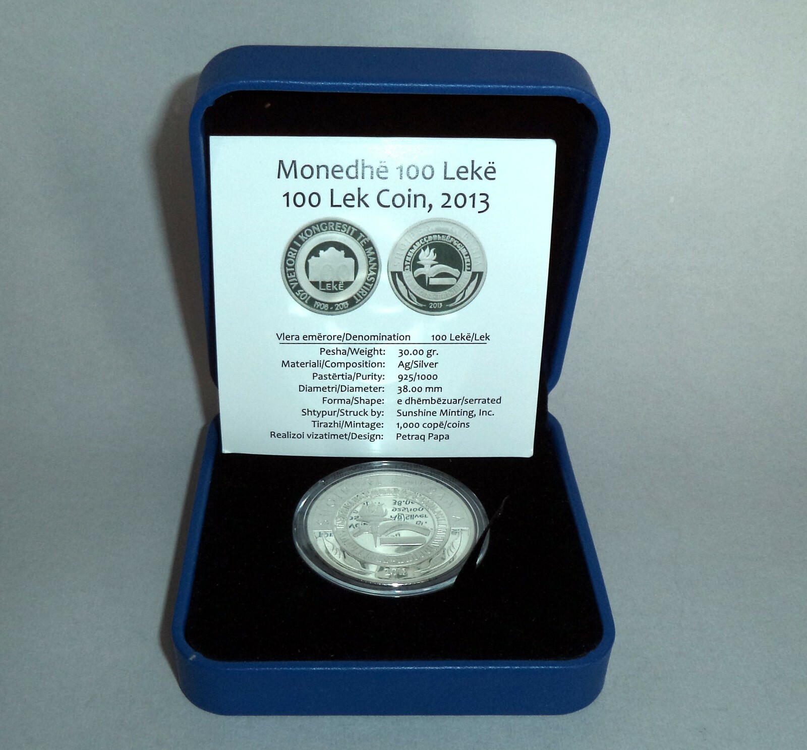 Albania Coin 100 Leke, 2013. 105th Ann. of the Congress of Manastir ...