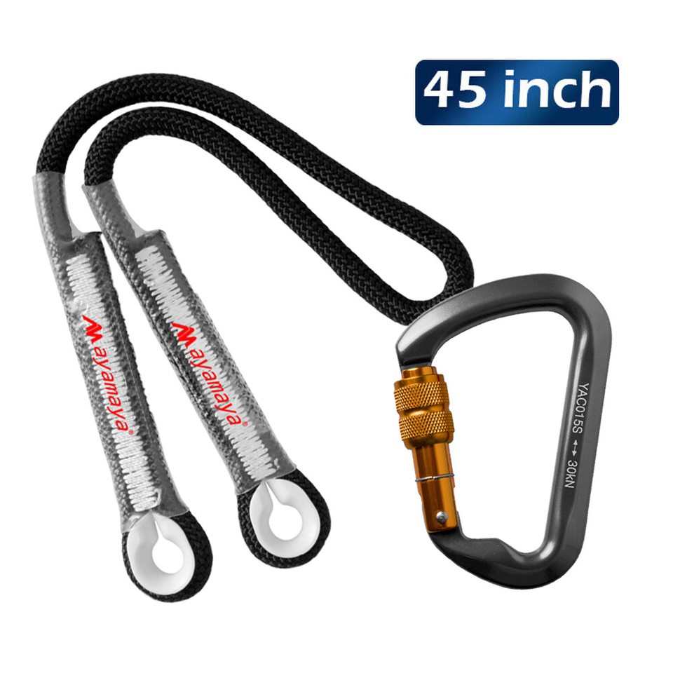 30KN Climbing Carabiner Locking Safety Prusik Climbing Rope Rappelling ...