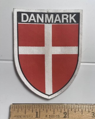 Danmark Denmark Danish Flag Scandinavian Cross Souvenir Fabric Patch ...