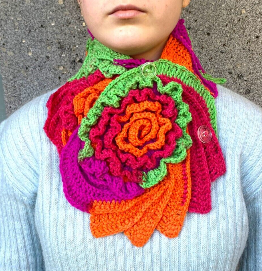 3D Rose Elegant Floral Spring Scarf Women's Soft Neck Cowl Wrap ...