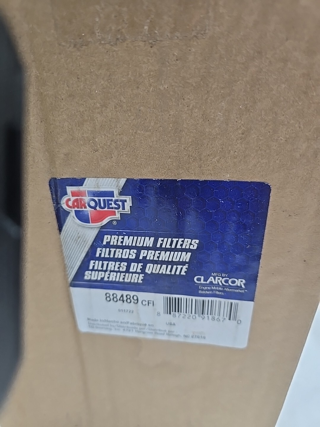 CARQUEST 88489 - Air filter cross reference