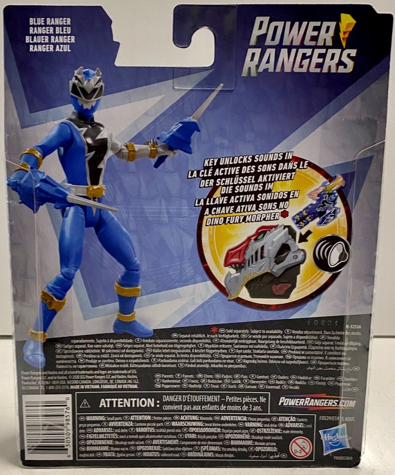Power Rangers DINO FURY BLUE RANGER 6" Action Figure W/ Fury Key ...