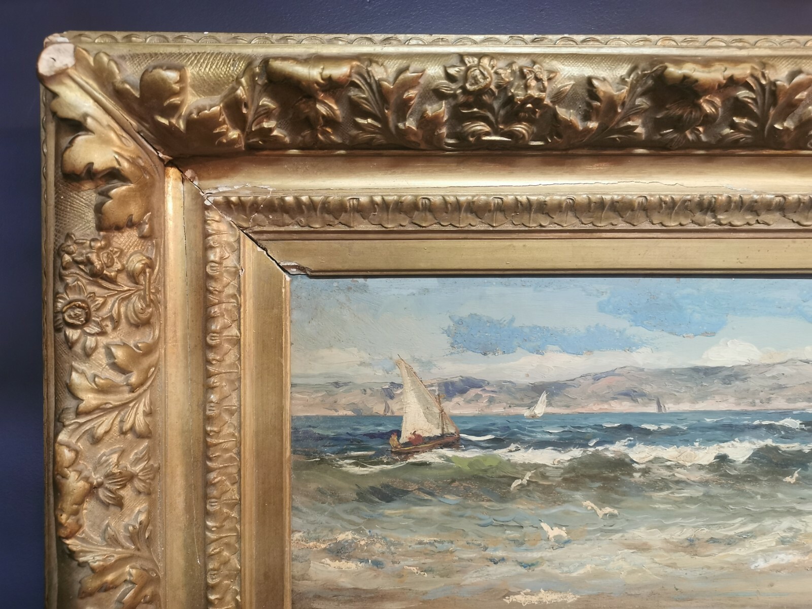 Rare Tableau de peinture HSP marine signée Étienne Cornellier (1838 ...