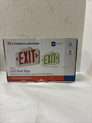 Lithonia Lighting EXRG EL M6 LED Exit Sign Red/Green Ni-MH 120/277V | eBay