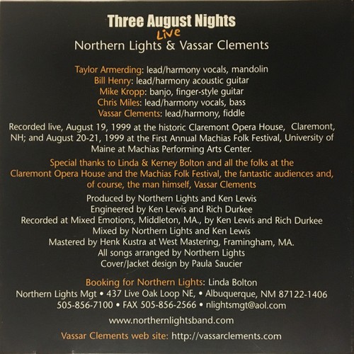 Northern Lights , Vassar Clements - Three August Nights Live (CD, Album ...