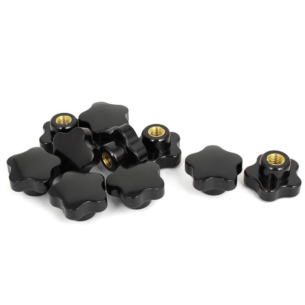 M10 Female Thread 40mm Head Dia Screw on Type Clamping Star Knob 5pcs ...