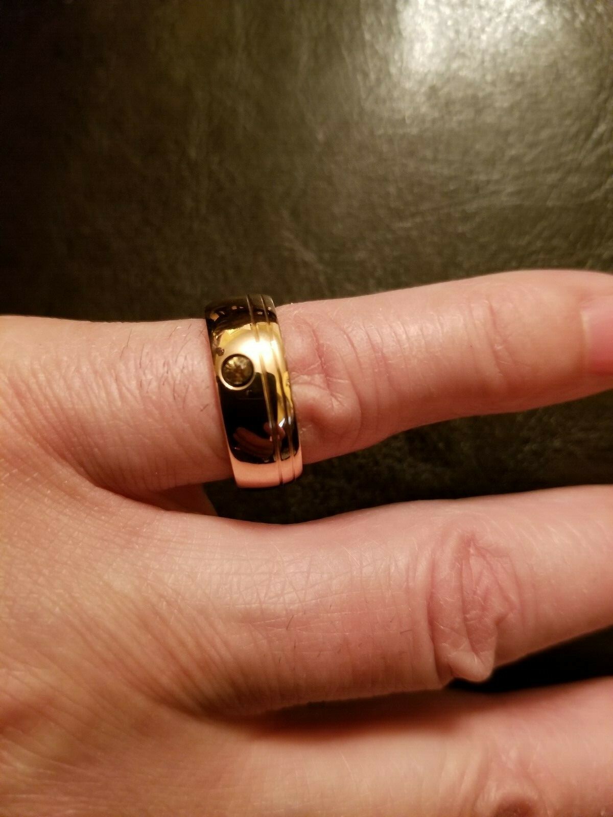 MARCEL DRUCKER CREATED GARNET HEAVY POLISHED PLATED TITANIUM UNISEX ...