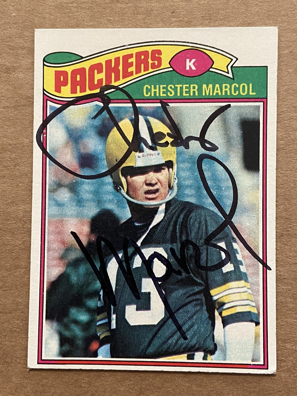 CHESTER MARCOL Hand Signed 1977 Topps #323 GB Packers Hillsdale ...