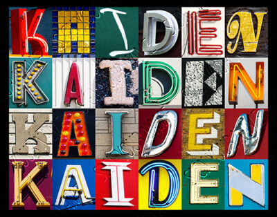 KAIDEN Name Poster featuring photos of actual sign letters | eBay